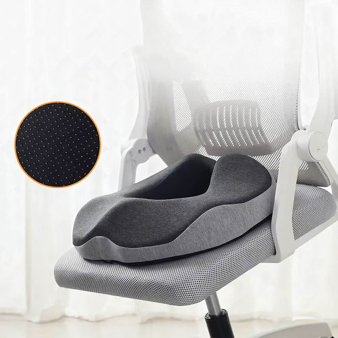Coussin orthopédique fessier à mémoire de forme rond • Maison Orthopédique