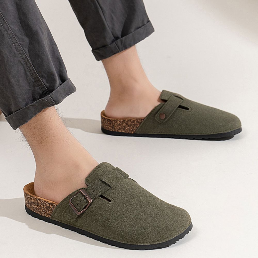 Sabots orthopédiques en cuir vegan et semelle en liège pour homme ...